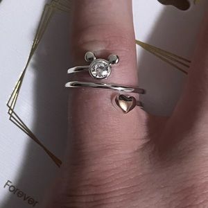 Disney | Jewelry | Disney Mickey Mouse Adjustable Ring Silver By ...